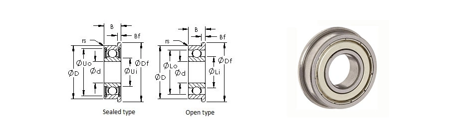 Miniature Ball Bearings with Flanged Outer Rings F693ZZ